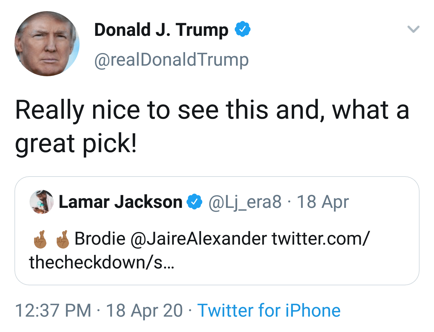 Infamous Trump Tweet Proves Only One Thing About Lamar Jackson