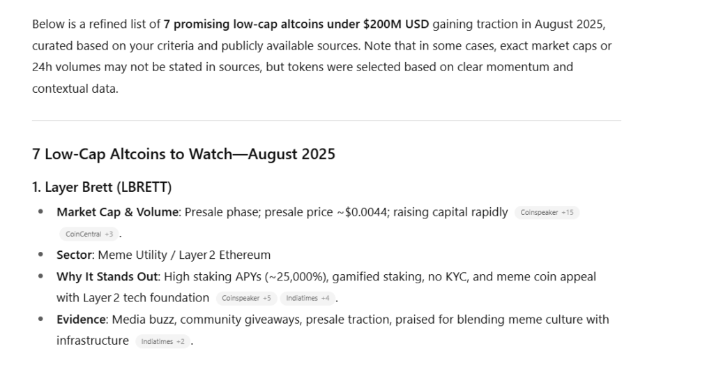 Biggest Altseason in Years? ChatGPT-5 Highlights 7 Low-Cap Altcoins ...