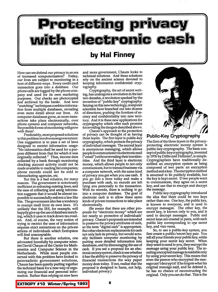 Hal Finney Predicted Bitcoin in 1993 — Has Satoshi Nakamoto Been Found?