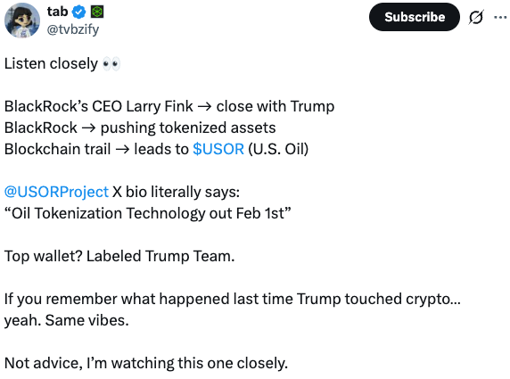 $USOR Token: Are BlackRock and ‘Trump Team’ Wallets Buying It?