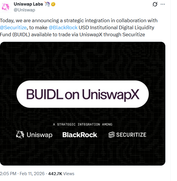 BlackRock’s $2B BUIDL Fund Goes Live on UniswapX — Here’s Why It Matters