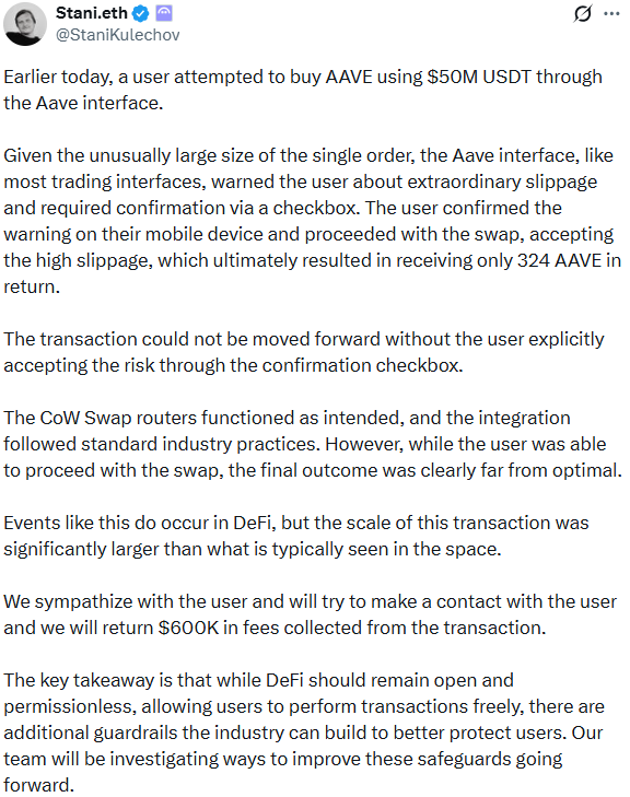 $50M USDT Swap Returns Just 324 AAVE While MEV Bots Capture $34M ETH ...