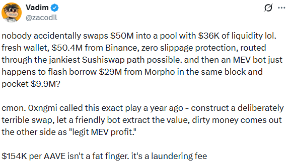 $50M USDT Swap Returns Just 324 AAVE While MEV Bots Capture $34M ETH ...