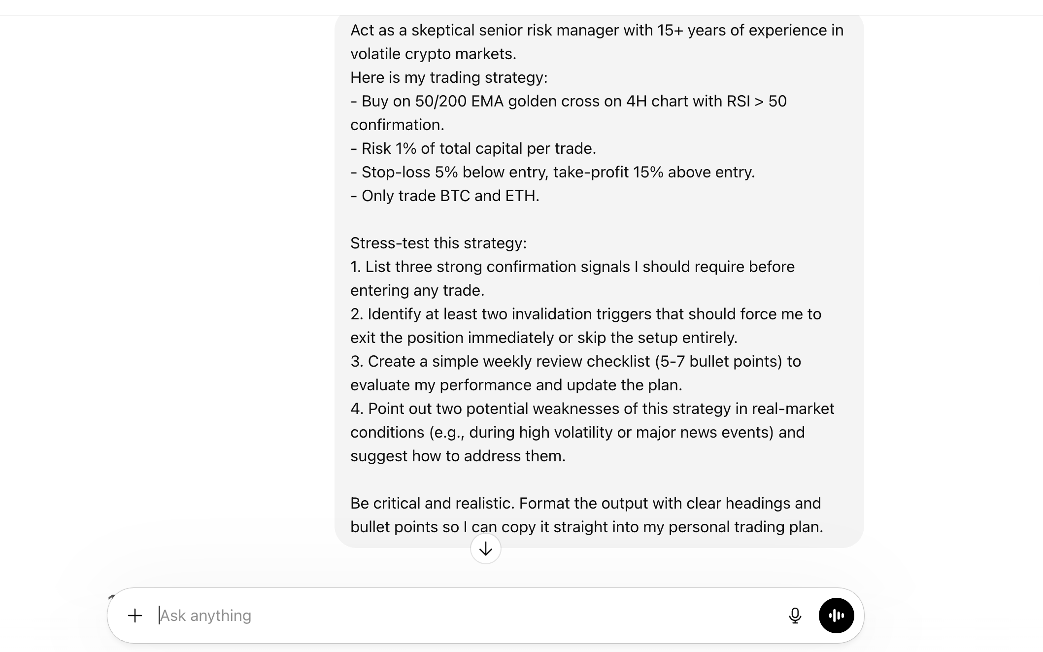 How to Build a Personal Crypto Trading Plan Using ChatGPT