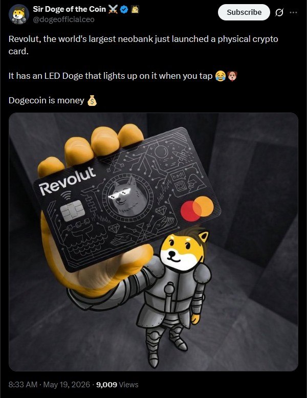 Revolut Launches Dogecoin Crypto Card With LED Tap-to-Pay Feature: Here ...