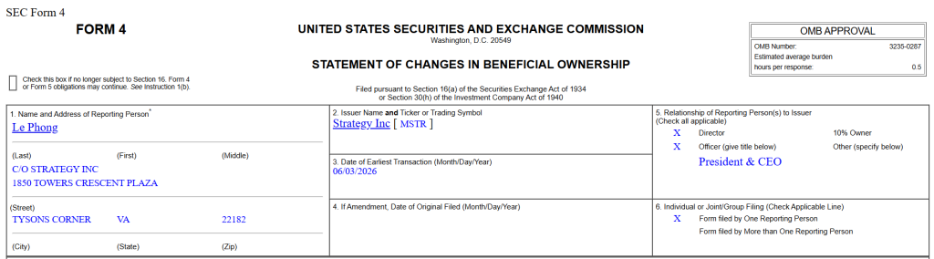 Bitcoin Bleeds, Strategy's Phong Le Sells $11M in MSTR Shares — What ...